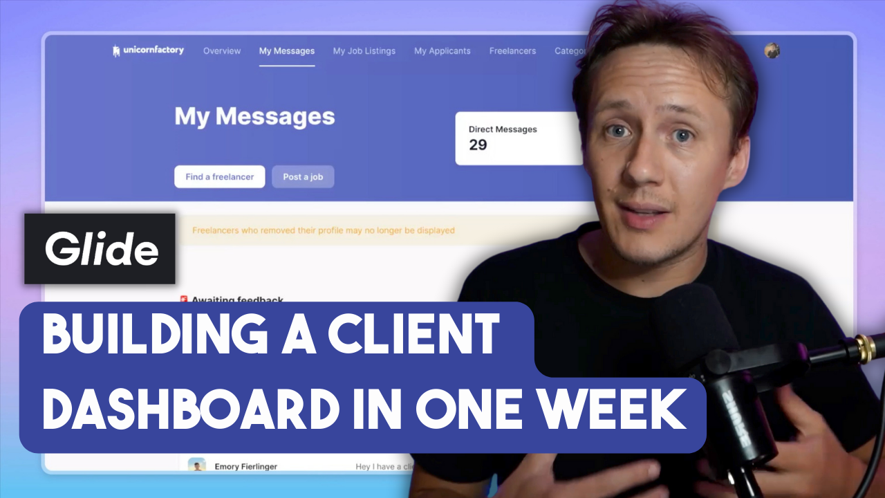 Building a customer dashboard for my marketplace with Glide | connorfinlayson.com